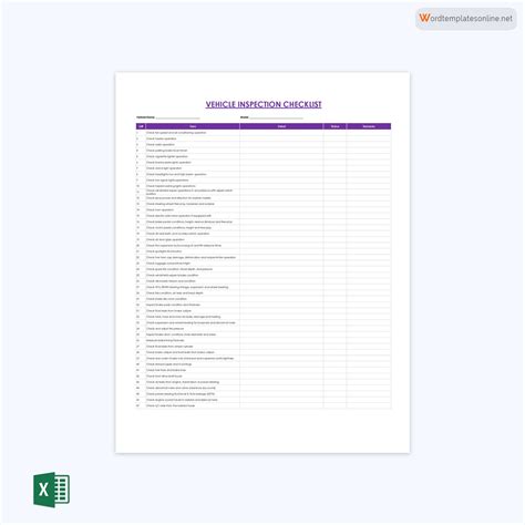 14 Free Vehicle Inspection Forms Editable Word Excel