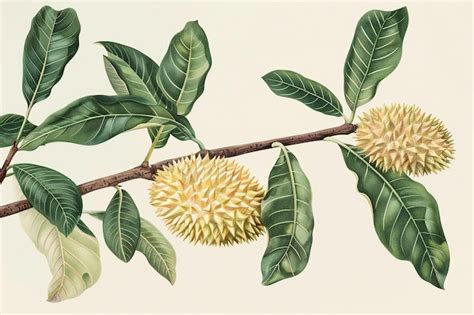 A Drawing Of A Tree With A Bunch Of Flowers And Leaves Premium AI Generated Image