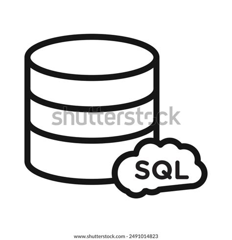 Sql Server Icon Black Line Art Stock Vector Royalty Free 2491014823 Shutterstock
