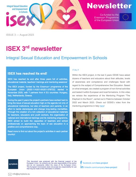 ISEXs 3rd And Final Newsletter Is Out Symplexis
