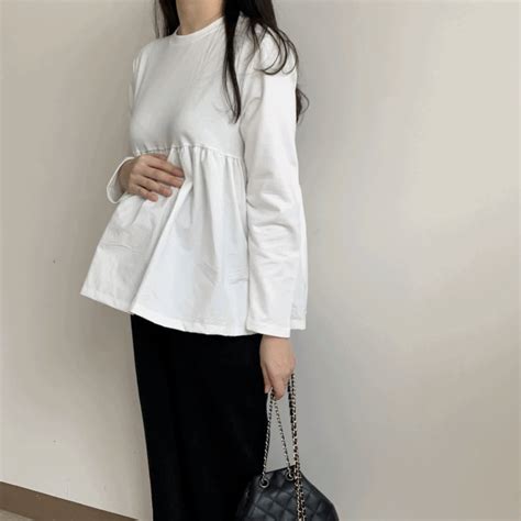 [ 🤍임부핏가능] 프릴 티셔츠 임산부 하객룩 출근룩 77사이즈 에이블리