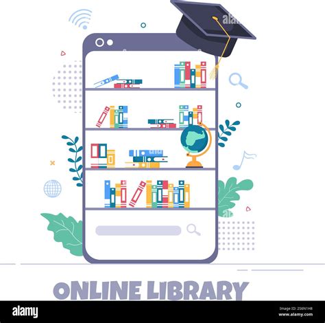 Online Library Digital Education Background With Distance Learning