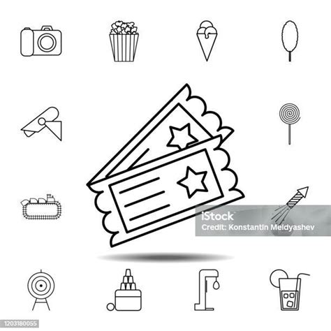 티켓 쇼 아이콘 Ui 및 Ux 웹 사이트 또는 모바일 응용 프로그램에 대한 오락 세트 아이콘의 간단한 개요 벡터 요소 가격에 대한 스톡 벡터 아트 및 기타 이미지 Istock