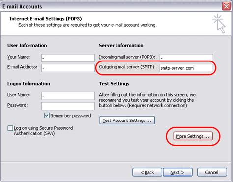 SMTP Server Microsoft Outlook Email Account Setup