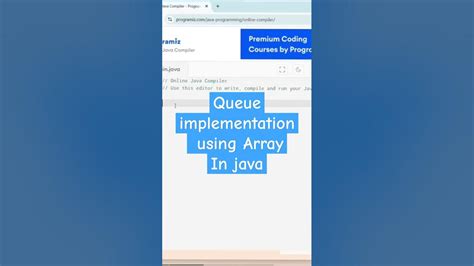 Queue Implementation Using Array In Java Queue Queueimplementation