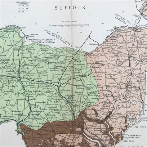 Antique Map Suffolk Etsy UK
