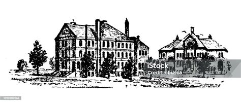 미국 노스 다코타 랜드 마크 및 회사의 골동품 삽화 그랜드 포크스 노스 다코타 대학 그랜드 포크스에 대한 스톡 벡터 아트 및 기타 이미지 그랜드 포크스 노스다코타