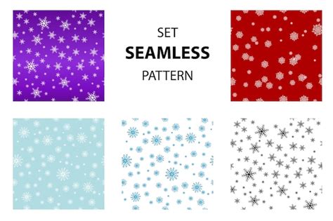 Premium Vector Set Snowflake Pattern