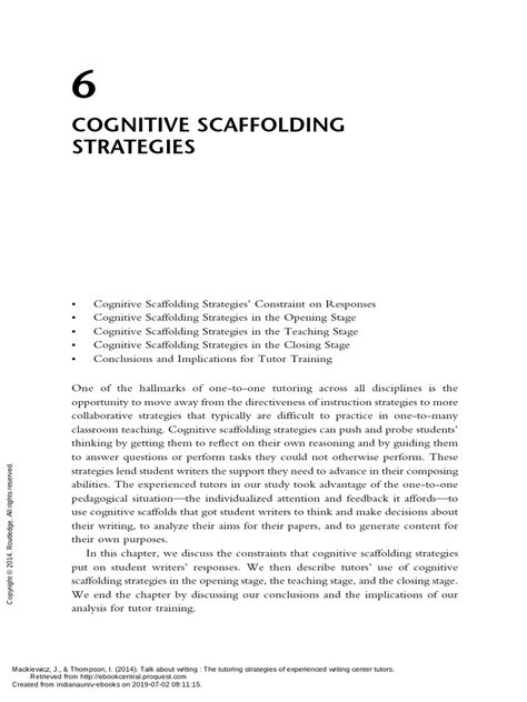 Cognitive Scaffolding Strategies Mackiewicz Y Thomson Pdf
