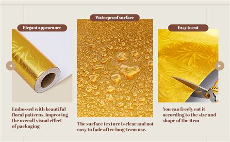 Jecery Embossed Floral Foil Paper Metallic Wrapping Paper