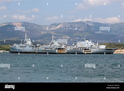 L9021ouragan Class Vessels Docked Alongside Other French Warships At