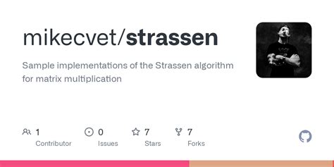 Github Mikecvetstrassen Sample Implementations Of The Strassen