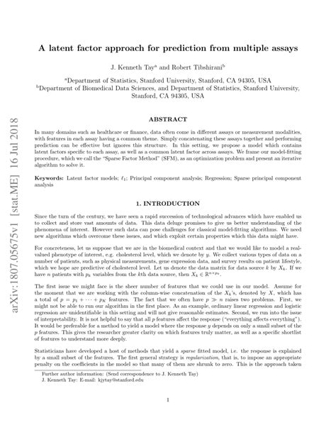 Pdf A Latent Factor Approach For Prediction From Multiple Assays