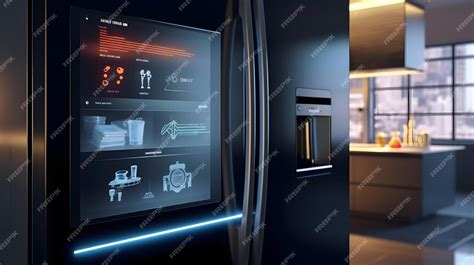 Premium Photo A Smart Refrigerator With A Touchscreen Interface