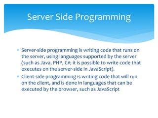 Server Side Programming PPTX