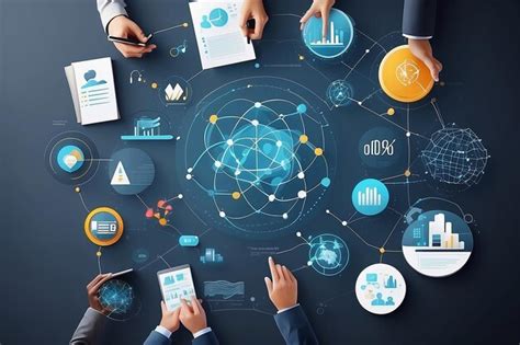 Ai Big Data And Business Analytics Icons Represent The Integration Of