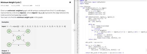 Gfg160 Day154 Gfg160 Graphalgorithms Dijkstra Shortestcycle Bala Sairam Goli