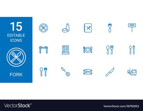 Fork Icons Royalty Free Vector Image Vectorstock