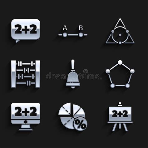 Set Ringing Bell Graph Schedule Chart Diagram Chalkboard Geometric Figure Pentagonal Prism