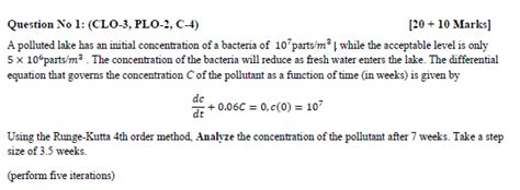 Solved Question No 1 CLO 3 PLO 2 C 4 20 10 Marks A Chegg Com