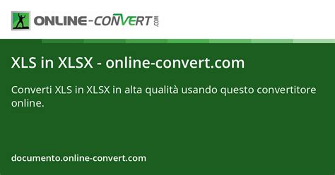 Da XLS A XLSX Online Convert