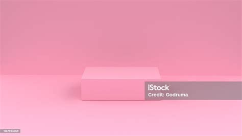 3d 추상 배경 렌더링 제품 디스플레이를 위한 분홍색 플랫폼 인테리어 연단 장소 디자인을위한 빈 장식 템플릿입니다 3차원 형태에 대한 스톡 사진 및 기타 이미지 Istock