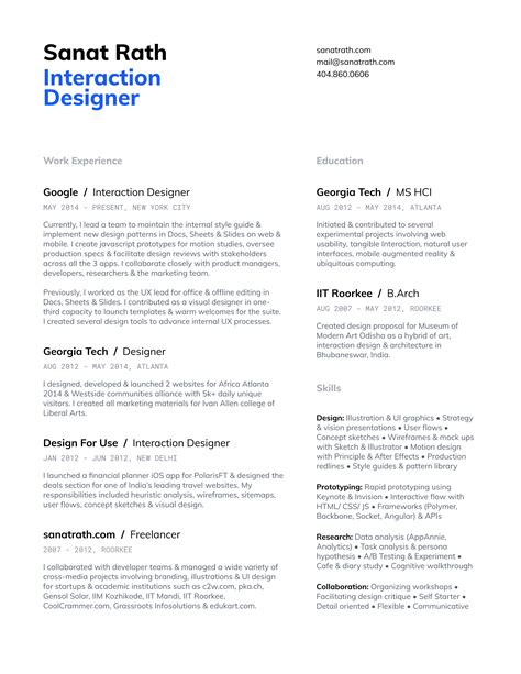 UX Designer Resume How To Write A Great UX Designer CV Resume 1 Resume Design Template Cv