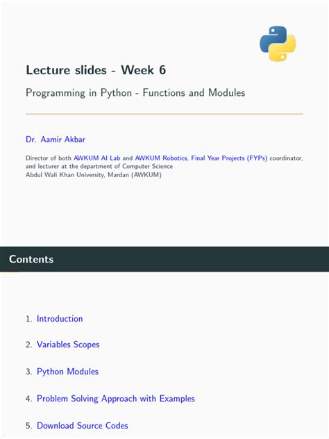 Python Functions And Modules Overview Pdf Art Computers