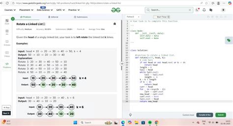 Geeksforgeeks Gfg160 160daysofcode Geekstreak2025 Dsa