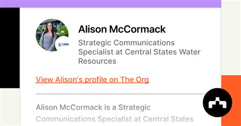 Alison Mccormack Strategic Communications Specialist At Central States Water Resources The Org