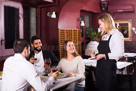 Middle Class People Enjoying Food Stock Image Image Of Laughing Food