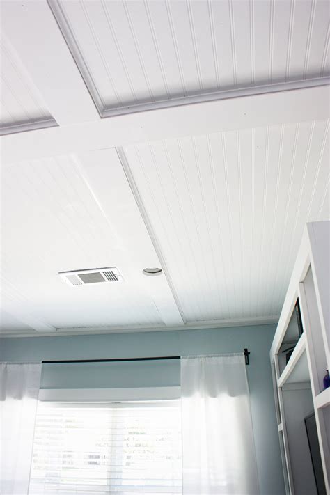 Beadboard Ceiling Ideas How To Cover Popcorn Ceilings With Beadboard