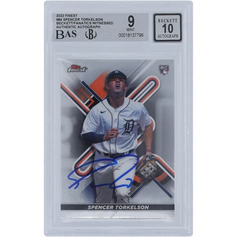 Spencer Torkelson Detroit Tigers Autographed 2022 Topps Finest 84 Beckett Fanatics Witnessed