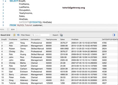 Mysql Sysdate Function