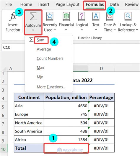 How To Calculate Percentage Using Autosum In Excel Exceldemy