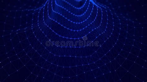 Blue Digital Background Network Connection Structure On Blue Background 3d Rendering Stock