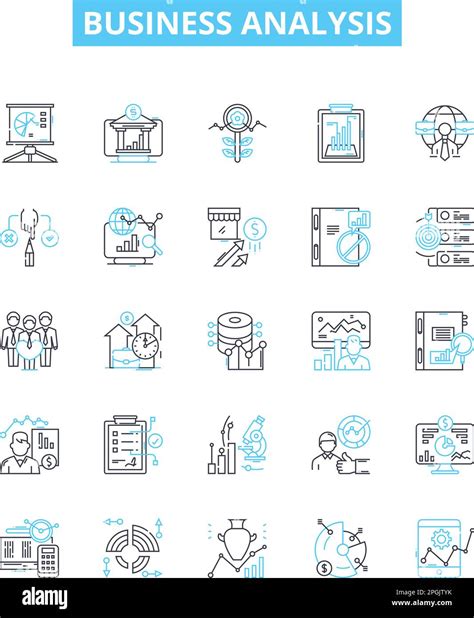 Business Analysis Vector Line Icons Set Business Analysis Strategy