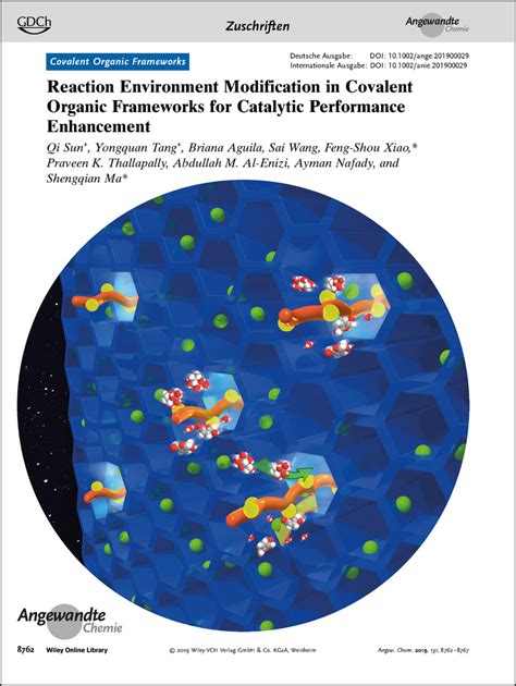 Frontispiz Reaction Environment Modification In Covalent Organic Frameworks For Catalytic