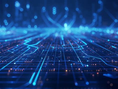 Futuristic Digital Network With Glowing Blue Lines Stock Image Image Of Modern Energy 320144533