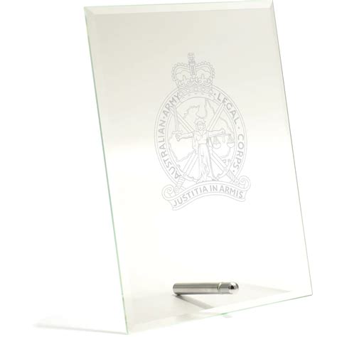 Australian Army Legal Corps Essence Glass Award Engraved Plaque Army Shop