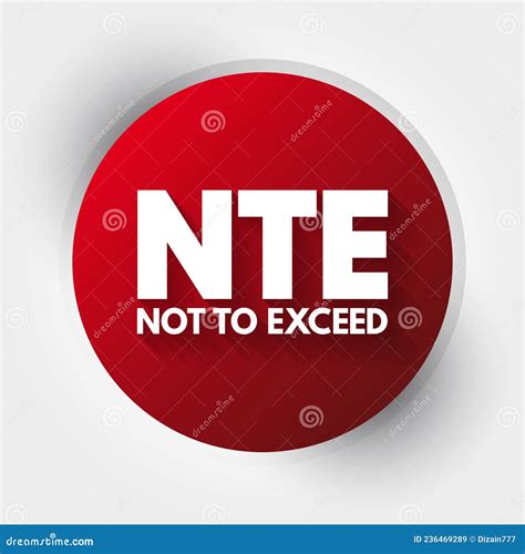 Nte Not To Exceed Acronym Business Concept Background Stock Image