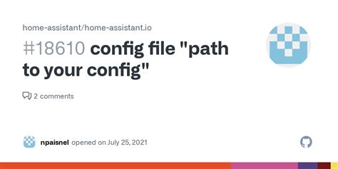 Config File Path To Your Config · Issue 18610 · Home Assistanthome