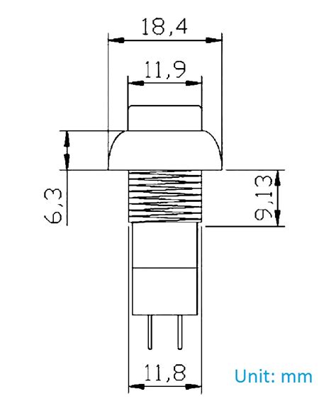 Round Panel Mount Latch Push Button Red