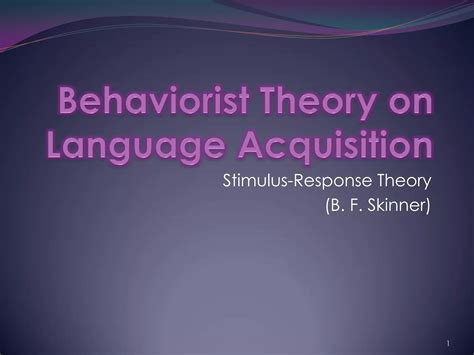 Behaviorism Linguistics Pdf