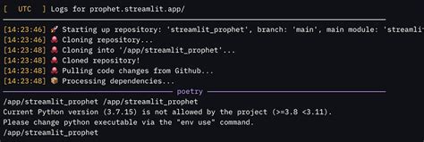 Specifying Python Version Community Cloud Streamlit