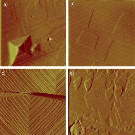 Dissolution Pit Morphology On A Freshly Cleaved Calcite Surface A In