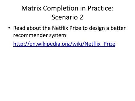 Ppt Matrix Completion Powerpoint Presentation Free Download Id1696297