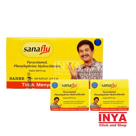 Jual Sanaflu Paracetamol Meredakan Gejala Flu Isi 25x4 Tablet Box