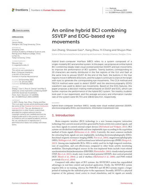 An Online Hybrid Bci Combining Ssvep And Eog Based Eye Movements Pdf