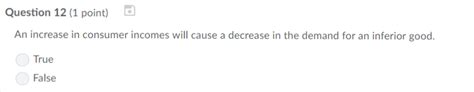 Solved Question 7 1 Point An Increase In The Demand For